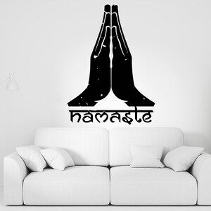 Namaste Wall Decal Meditating Yoga Wall Decal Namaskar Vinyl Sticker ...