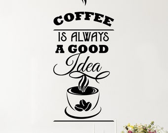 Coffee Shop Wall Decor, Coffee Shop Wall Art Decal, Coffee Vinyl ...