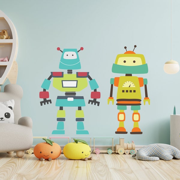 Robot Wall Decal - Etsy