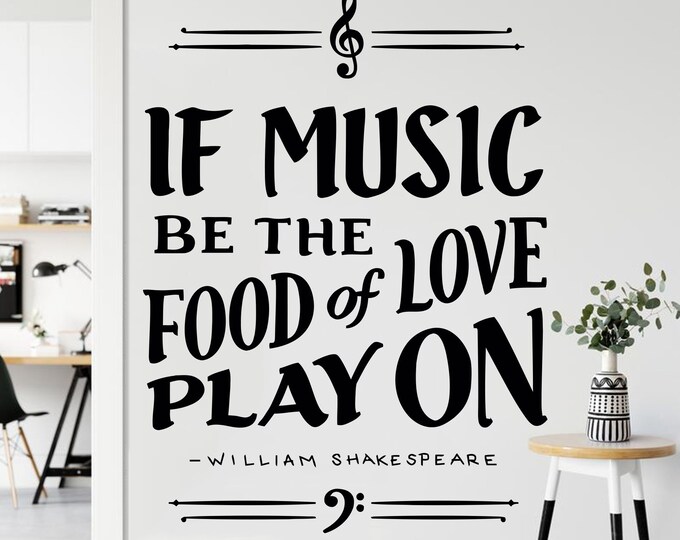 Music Room Decor Treble Clef Symbol and Inspiring Quote Vinyl Wall ...