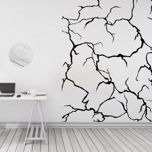 Crack Wall Wall Decal, Cracked Wall Sticker Office Decor, Broken Wall ...