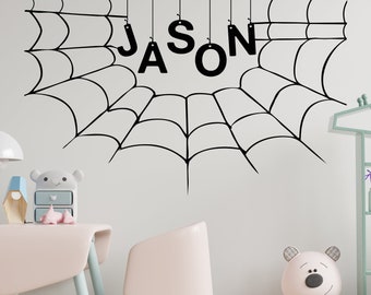 Spider Web Wall Decal Halloween Funny Scary Vinyl Art Decor - Etsy