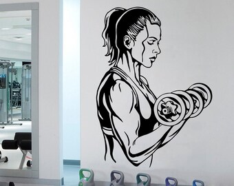 Beautiful Muscular Gym Girl Wall Decal Fitness Girl Decor - Etsy
