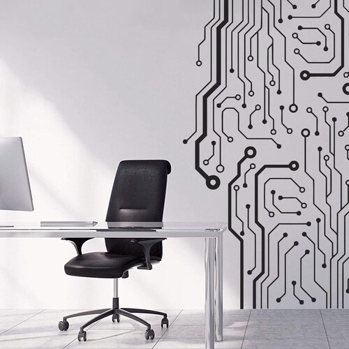 Circuit Board Wall Decal Technology Vinyl Wall Art Decals - Etsy