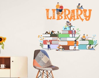 Library Tree Wall Art Decals, Library Wall Decal, Education Decals ...
