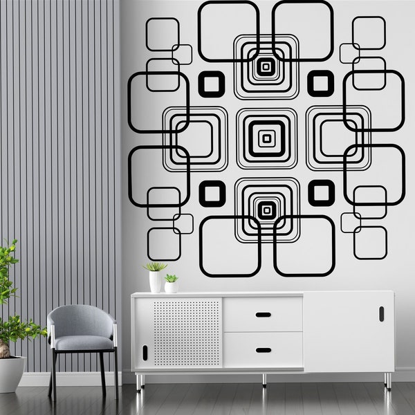 Geometric Wall Decal - Etsy
