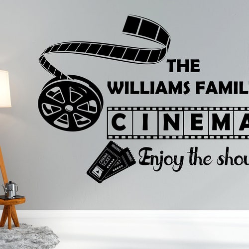 Cinema Wall Decal Movie Film Tape Poster Home Theater Action - Etsy