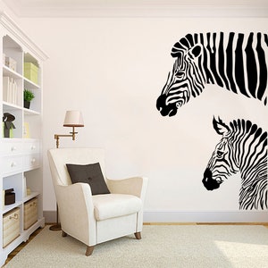 Zebra Wall Decals Zebra Wall Sticker African Animal Safari Decal Zebra ...