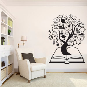Knowledge Education Decals, Books Vinyl Wall Art Decals for Home, Kids ...