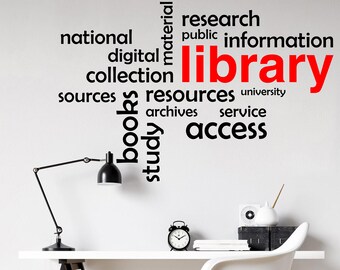 Library Tree Wall Art Decals, Library Wall Decal, Education Decals ...