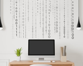 Binary Code Wall Decal Technology Vinyl Wall Art Decals - Etsy