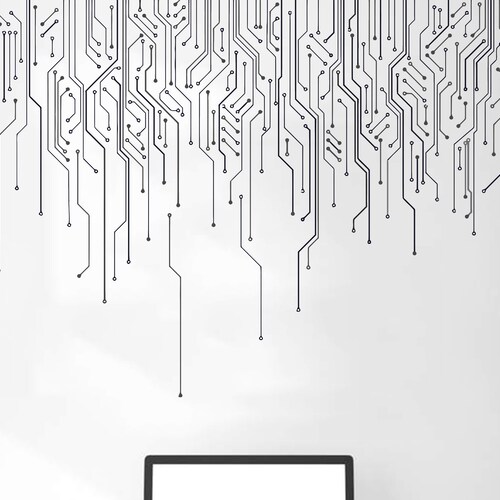Circuit Board Wall Decal Technology Vinyl Wall Art Decals - Etsy