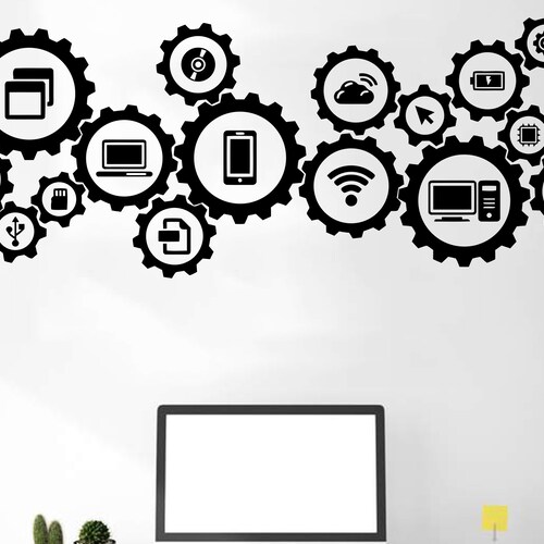 Information Technology Vinyl Wall Art Decals Technology Wall - Etsy