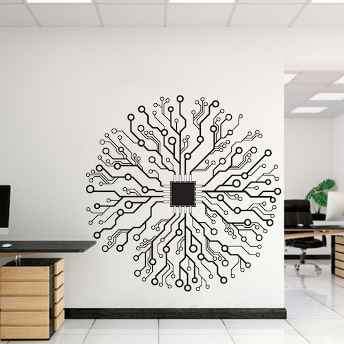 Circuit Board Wall Decal Technology Vinyl Wall Art Decals - Etsy