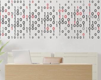 Binary Code Wall Decal Technology Vinyl Wall Art Decals - Etsy