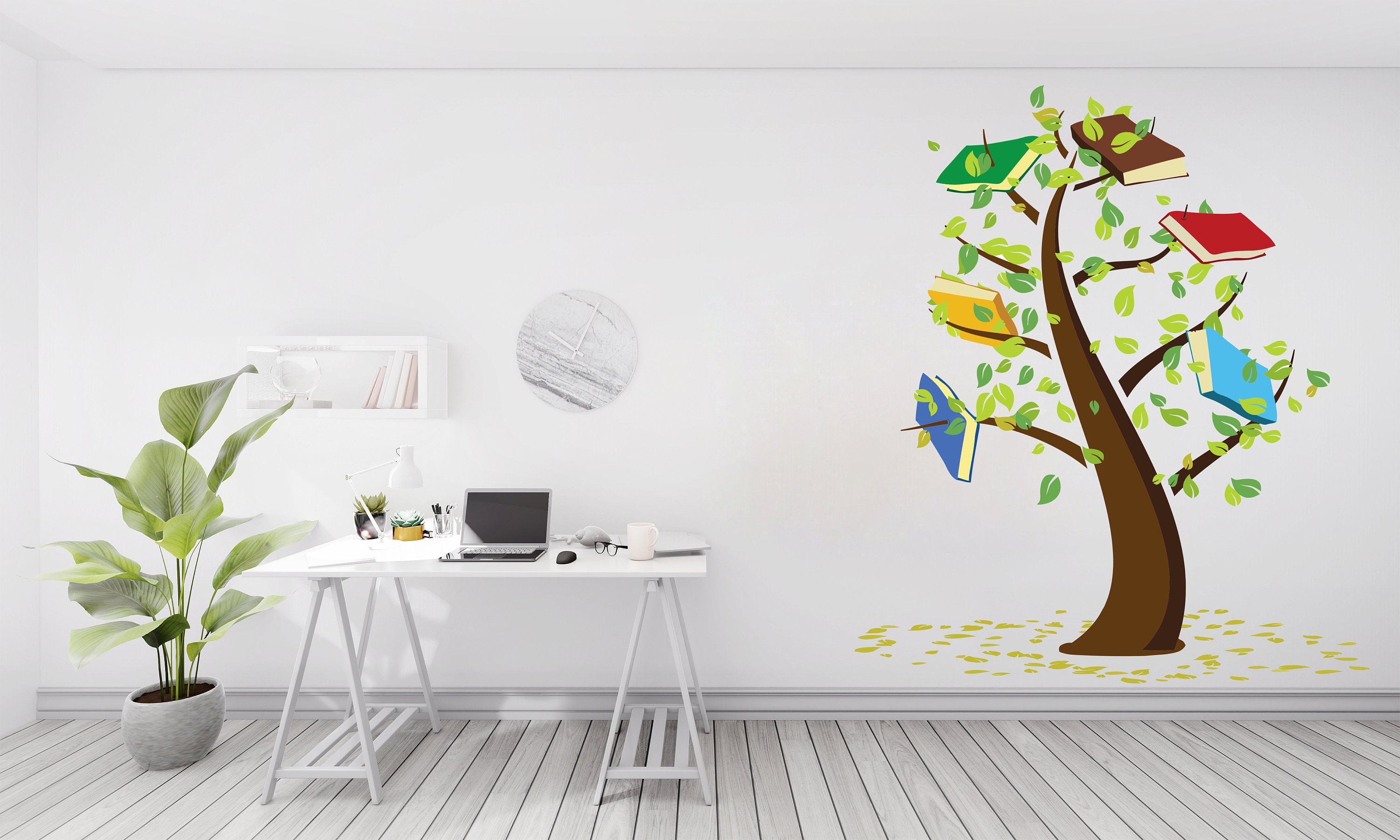 Library Tree Wall Art Decals Library Wall Decal Education - Etsy