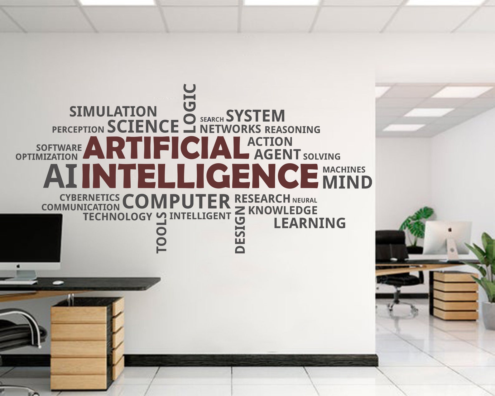 Artificial Intelligence Decal Technology Vinyl Wall Art | Etsy