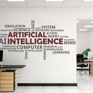 Artificial Intelligence Decal, Technology Vinyl Wall Art Decals, AI ...