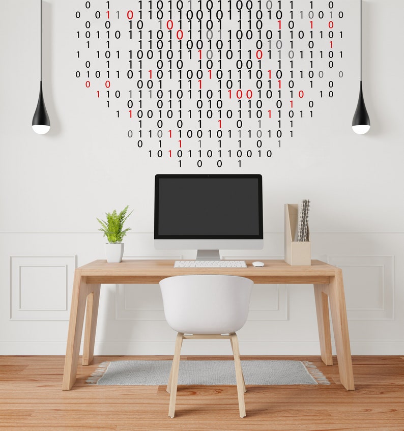 Binary Code Wall Decal Technology Vinyl Wall Art Decals - Etsy