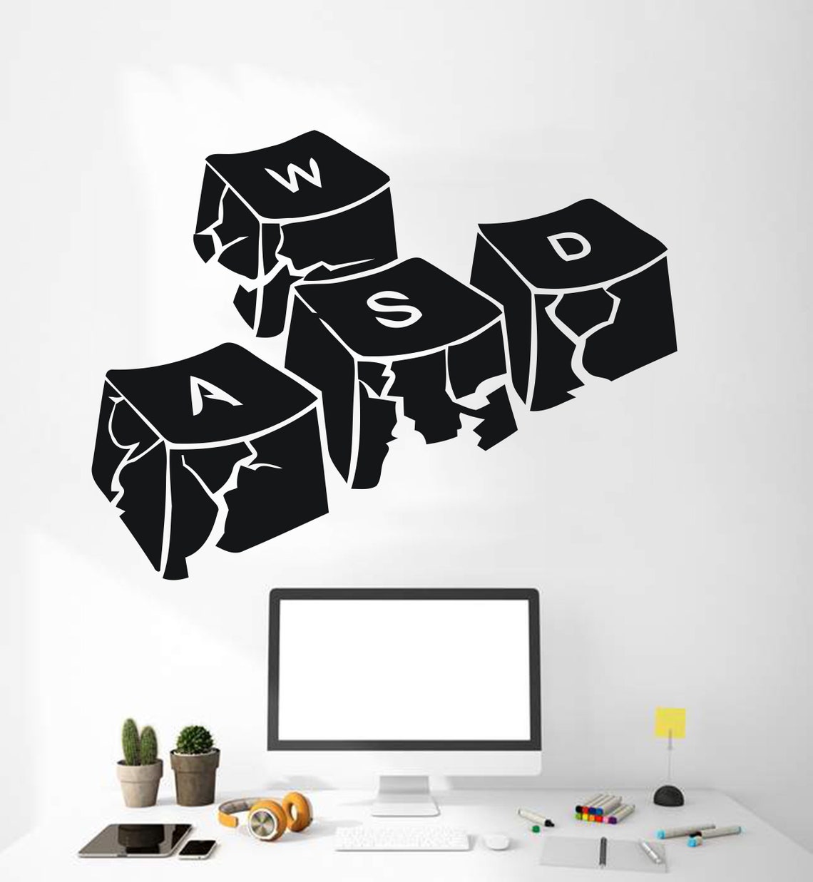 Keyboard Vinyl Decals Wall Decor Kids Playing Room Decor | Etsy