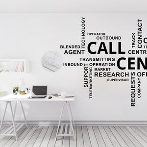 Call Center Telemarketing Vinyl Wall Art Decals, Call Center Wall Decal ...