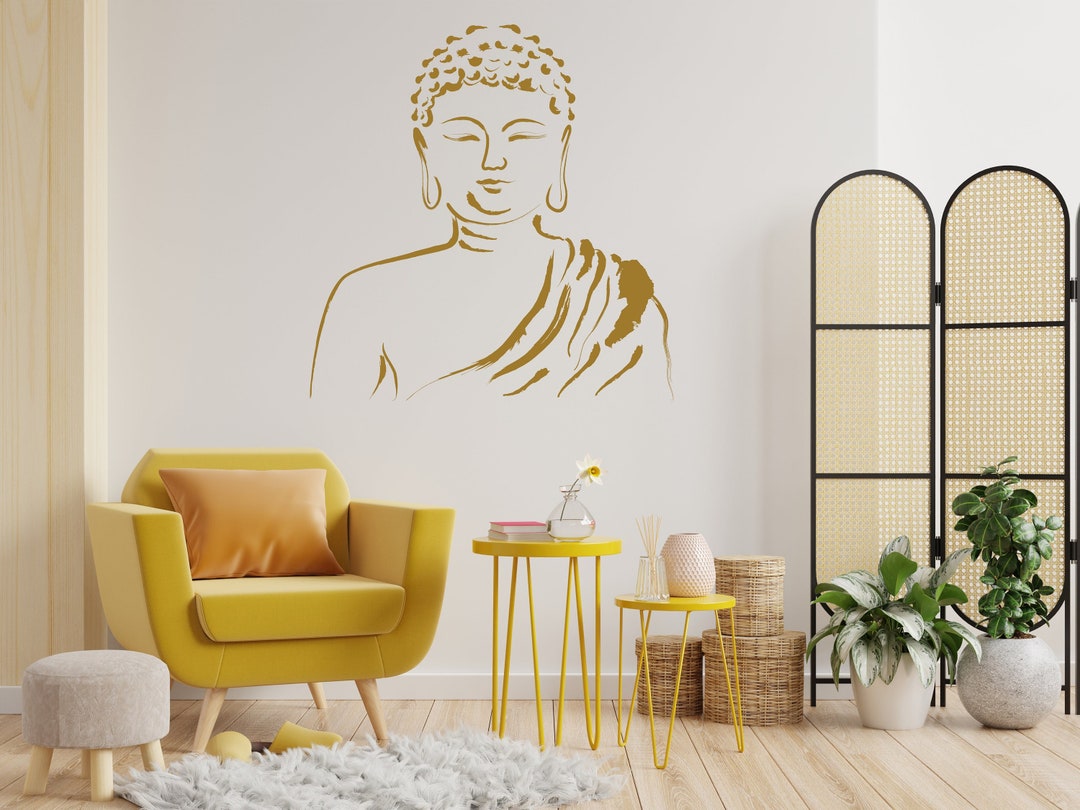 Buddha Vinyl Sticker Art Meditating Yoga Wall Decal Namaste Wall Decor ...
