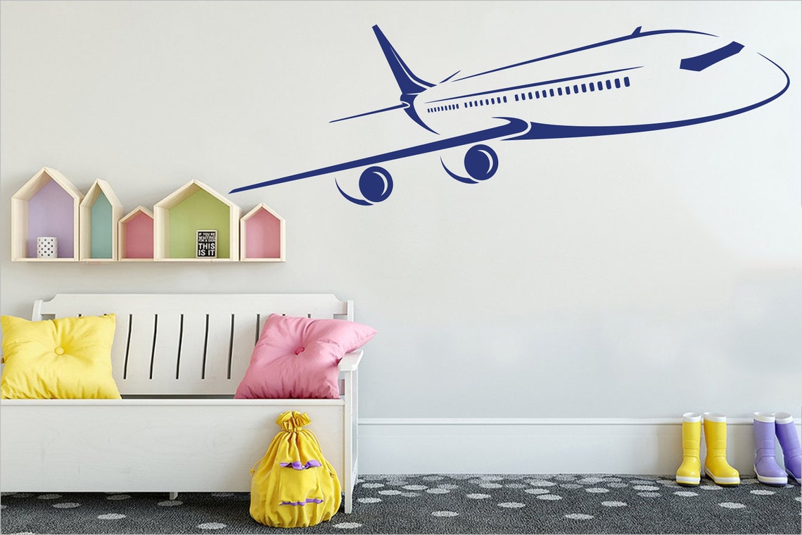Airplane Wall Decal Airplane Decor Airplane Sticker - Etsy