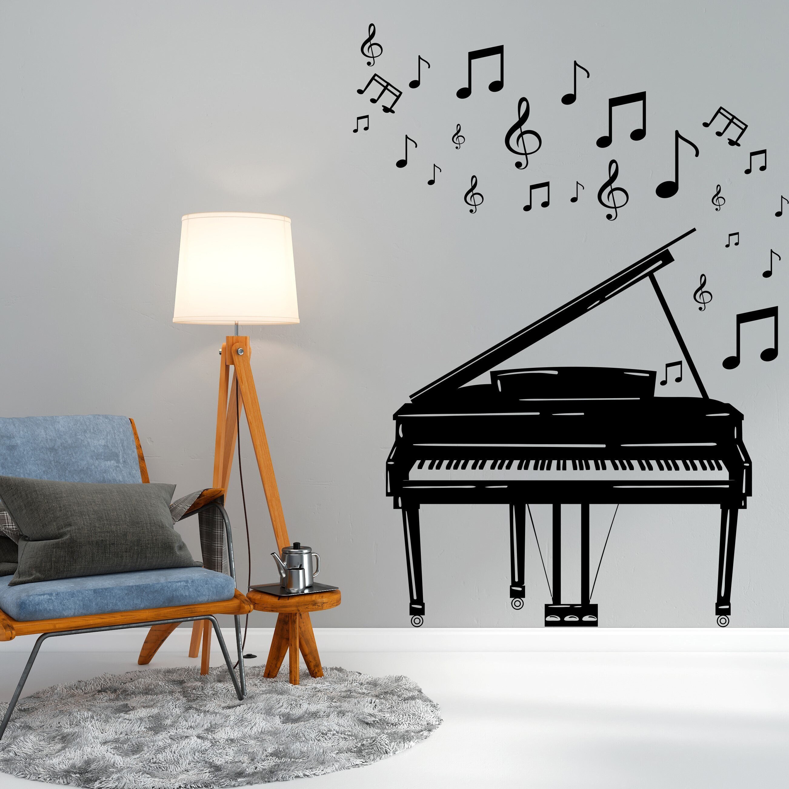 Piano Music Notes Wall Decal Piano Stickers Music Gifts Wall - Etsy