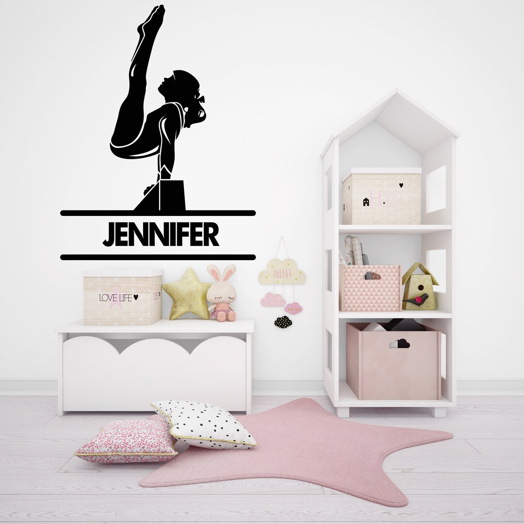 Gymnastics Wall Decal, Gymnast Wall Sticker, Gymnastics Decor, Custom ...