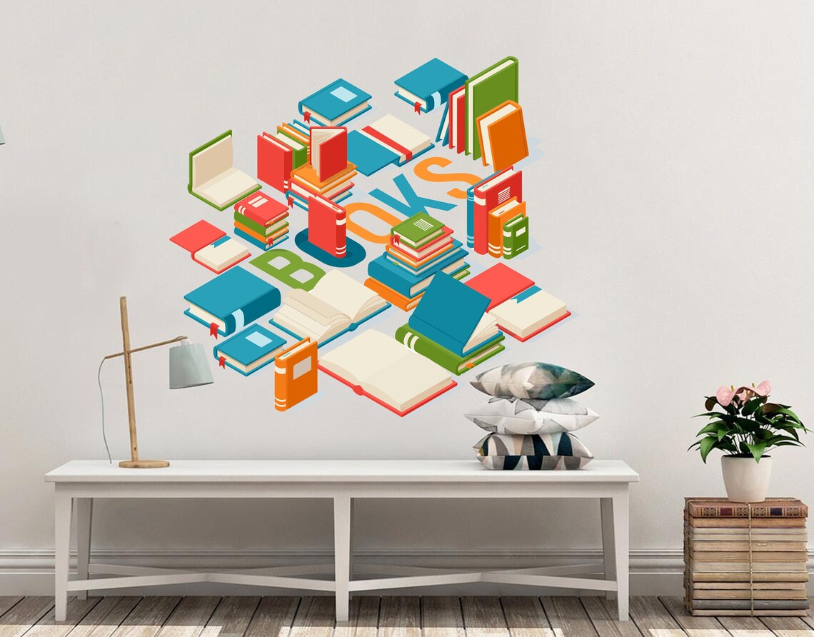 Books Vinyl Wall Art Decal Book Quotes Library Wall Decal - Etsy