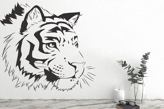 Tiger Face Wall Decals Animals Wall Vinyl Tiger Wall Art | Etsy