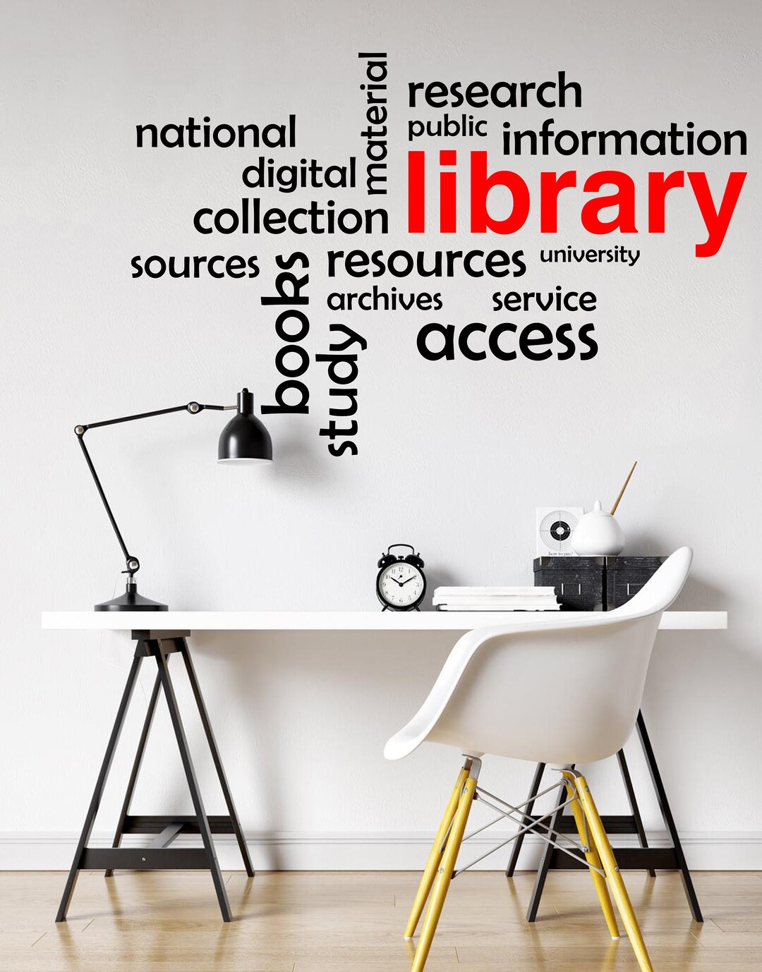 Library Vinyl Wall Art Decals, Library Wall Decal, Education Decals ...
