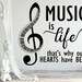 Music Wall Decal, Music Wall Sticker, Music Quotes Decals, Piano Wall ...
