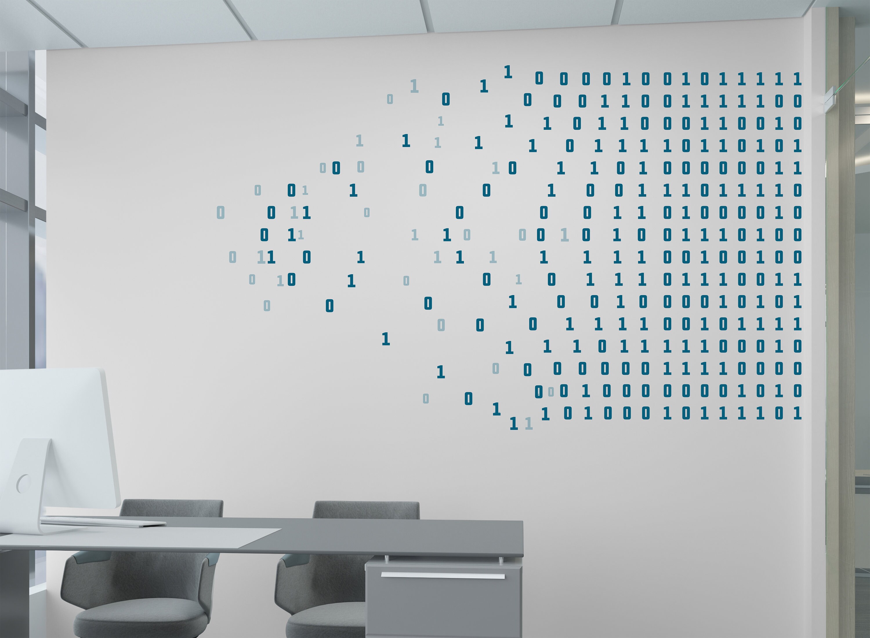 Binary Code Wall Decal Technology Vinyl Wall Art Decals - Etsy