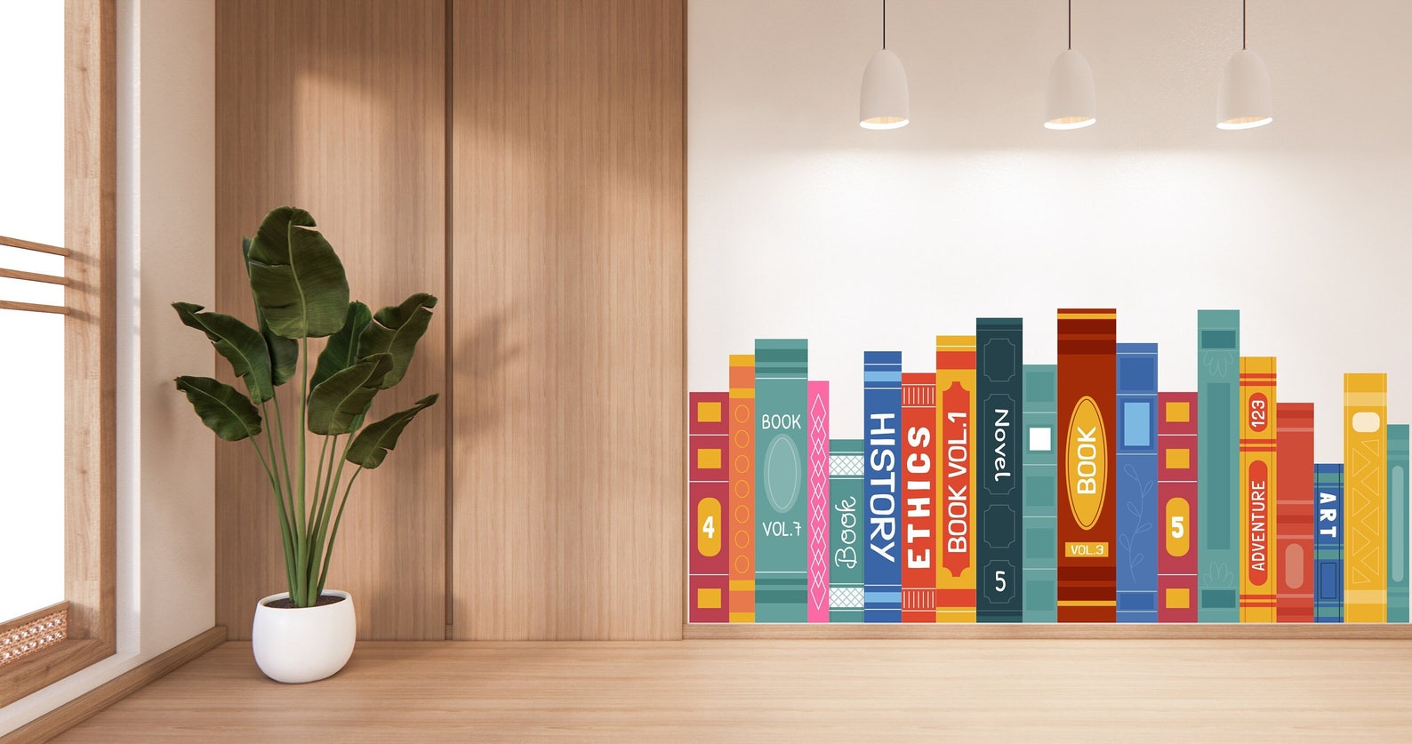 Library Book Vinyl Wall Art Decals, Library Wall Decal, Education ...