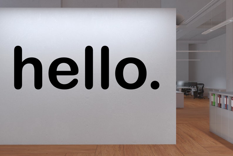 Hello Welcome Sign Office Wall Decal Hello Decal Office Wall - Etsy