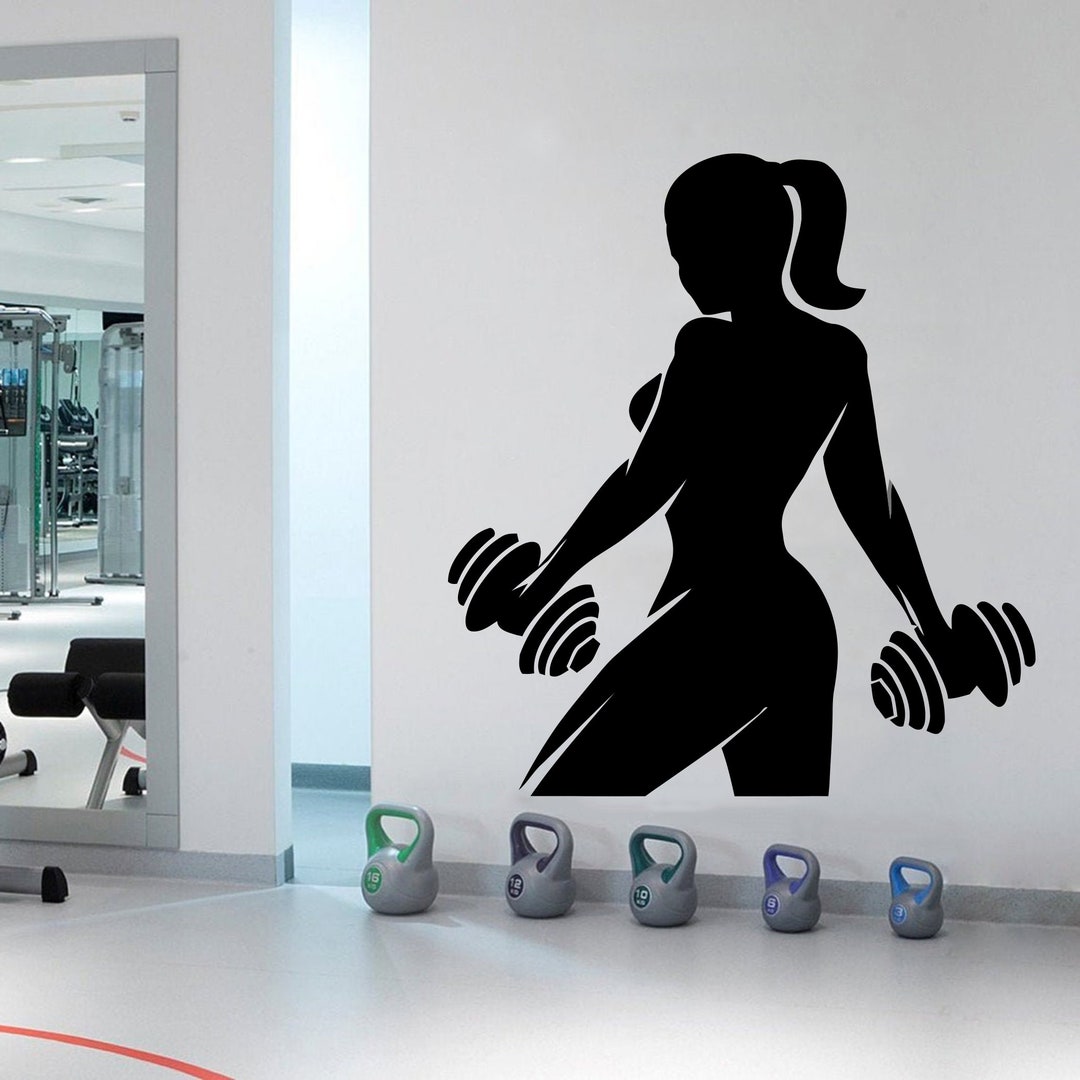Fitness Center Workout Wall Decal, Gym Wall Decal, Fitness Gym Club ...