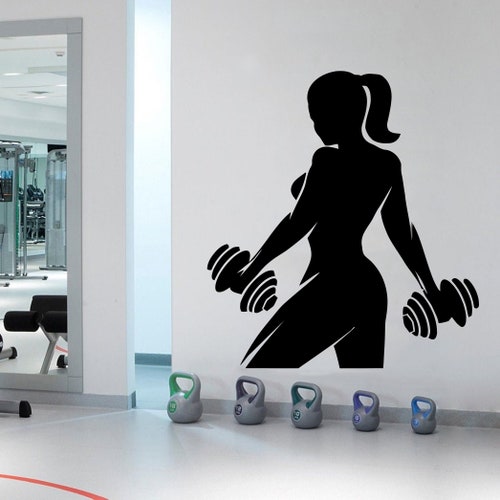 Squat Girl Gym Wall Decal Fitness Quotes Women Decor Workout - Etsy