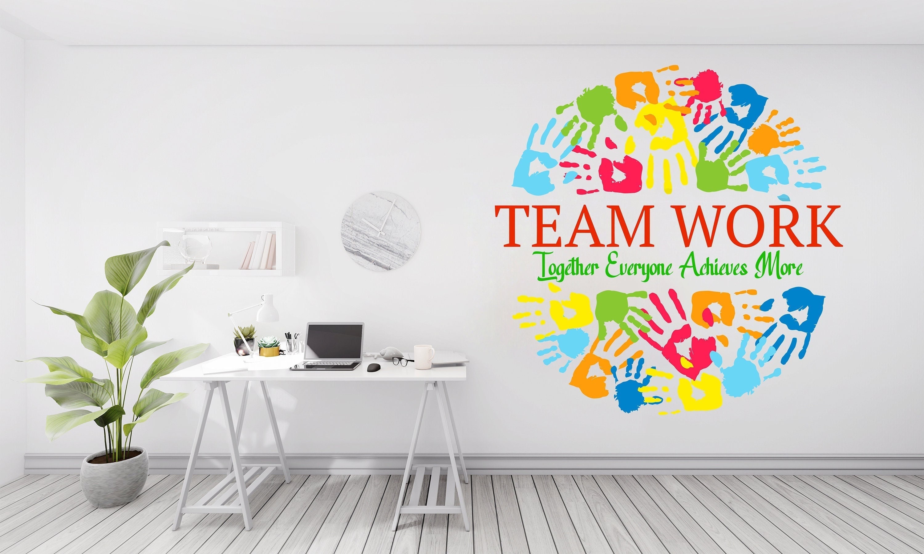 Teamwork Office Wall Decal, Motivation Teamwork Success Idea Wall Decal ...