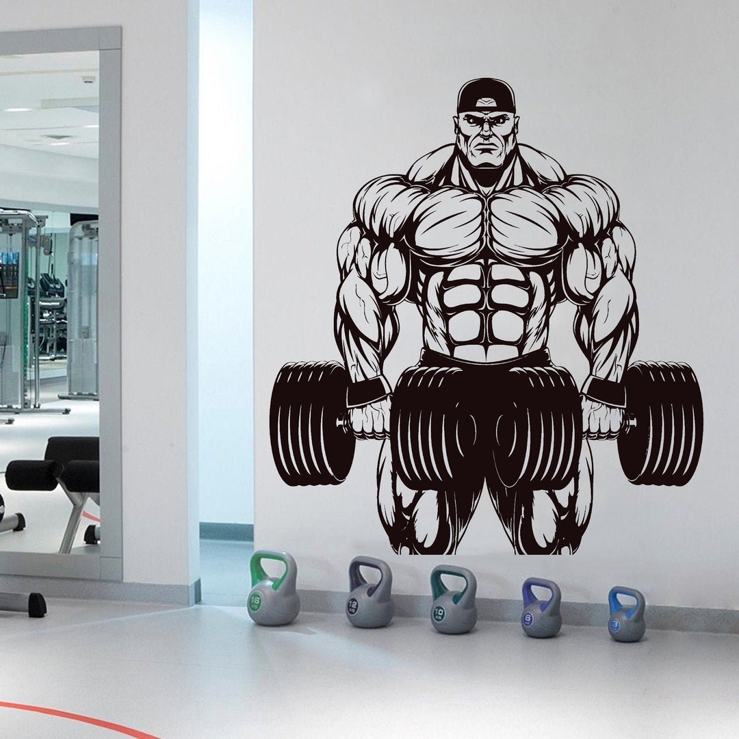 Gym Wall Decal Custom Fitness Decor Workout Art Vinyl Beast Gym ...