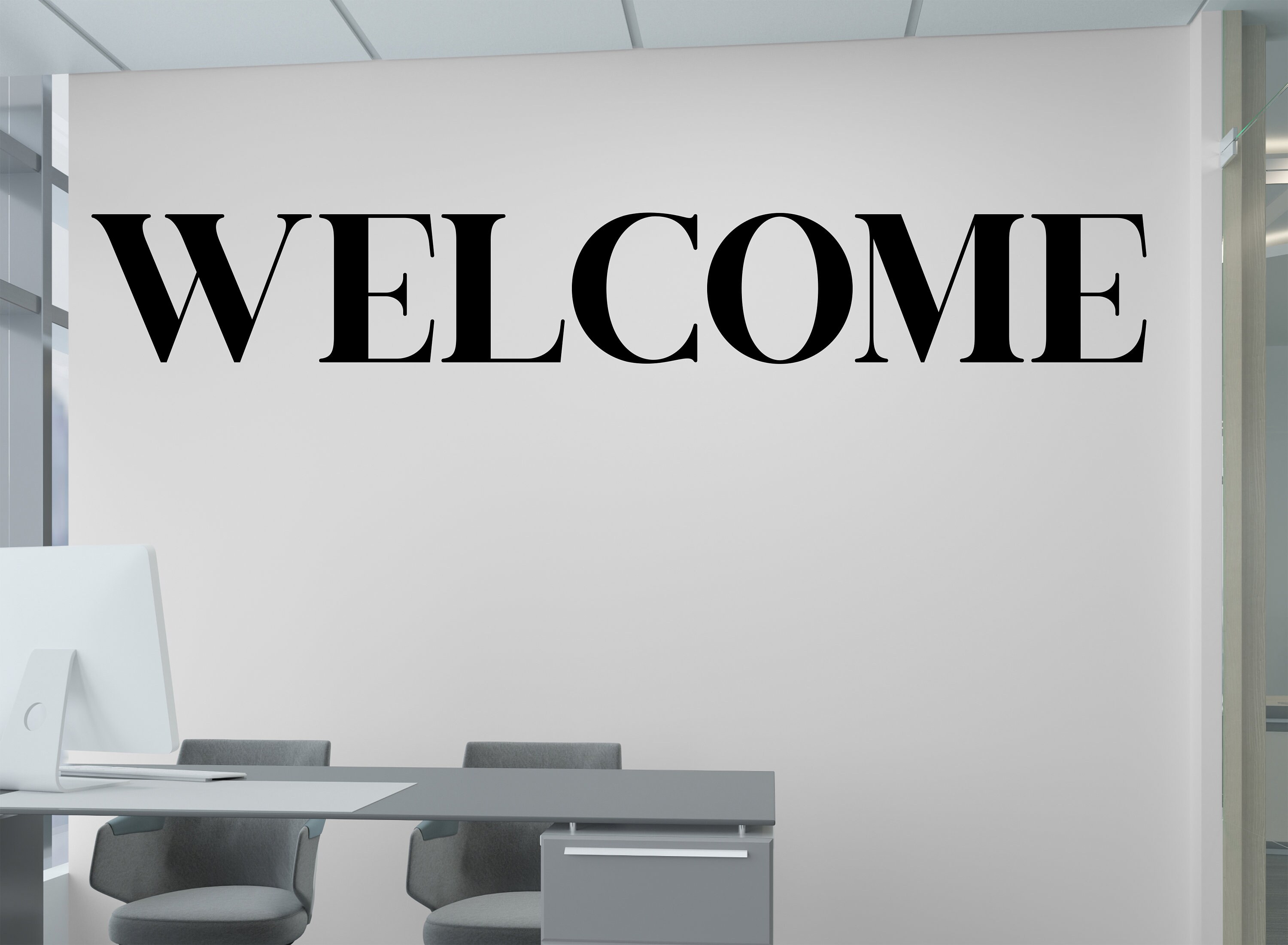 Welcome Sign Office Wall Decal Welcome Decal Office Wall - Etsy