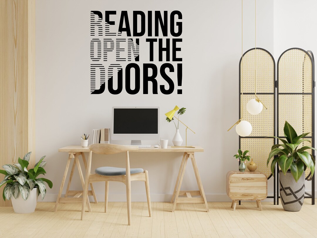 Reading Quotes Wall Decal, Library Vinyl Wall Art Decals, Library Wall ...