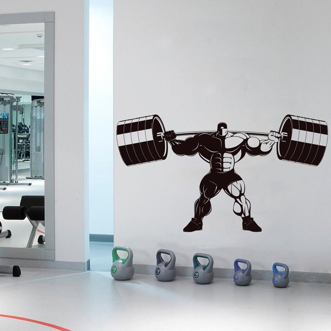 Bodybuilder Decal Gym Wall Stickers Fitness Workout Wall - Etsy