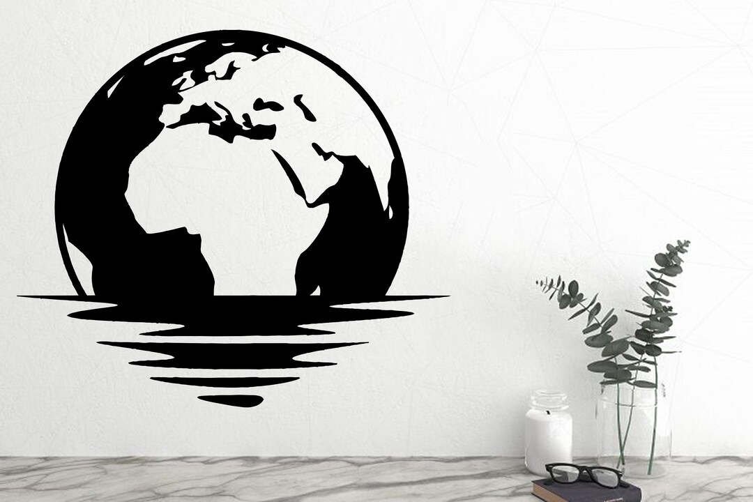 Earth Melting Wall Decals,globe Planet Wall Decal,world Map Wall Decal ...