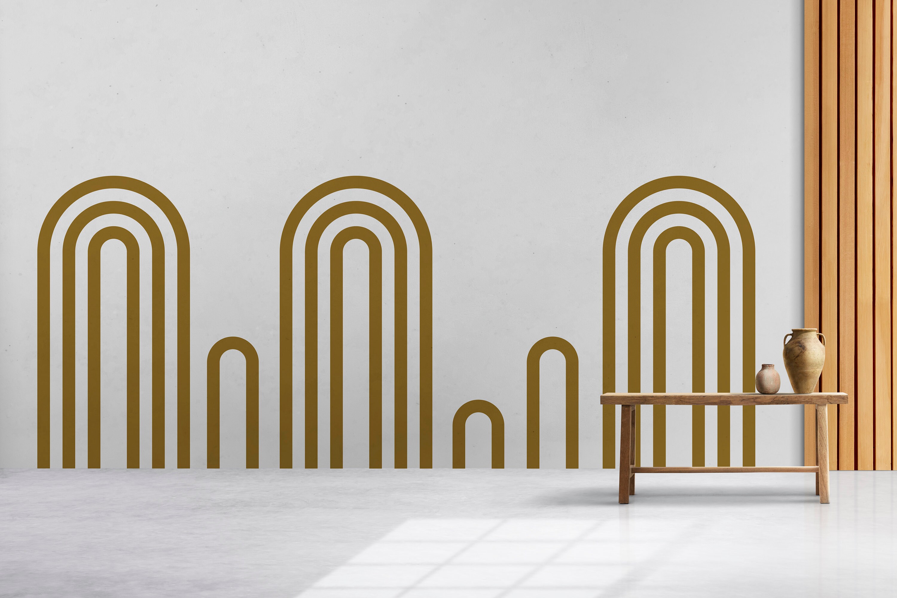 Gold Rainbow Full Arch Mid Century Modern Boho Full Arch Wall - Etsy