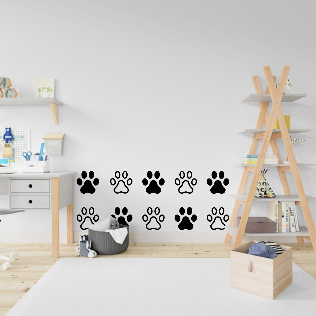 Dog Paw Wall Decal Dog Wall Decals Pet Shop Wall Decor paw Print Decal ...