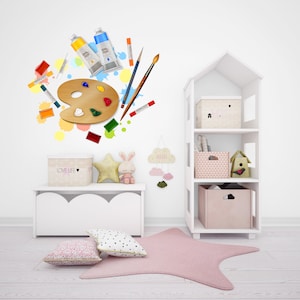 Artist Paint Palette Art Vinyl Wall Art Decals, Painter Wall Decal ...