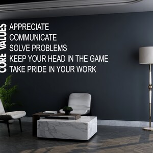 Core Values Our Values Office Wall Art, Motivational Inspiring Wall Art ...