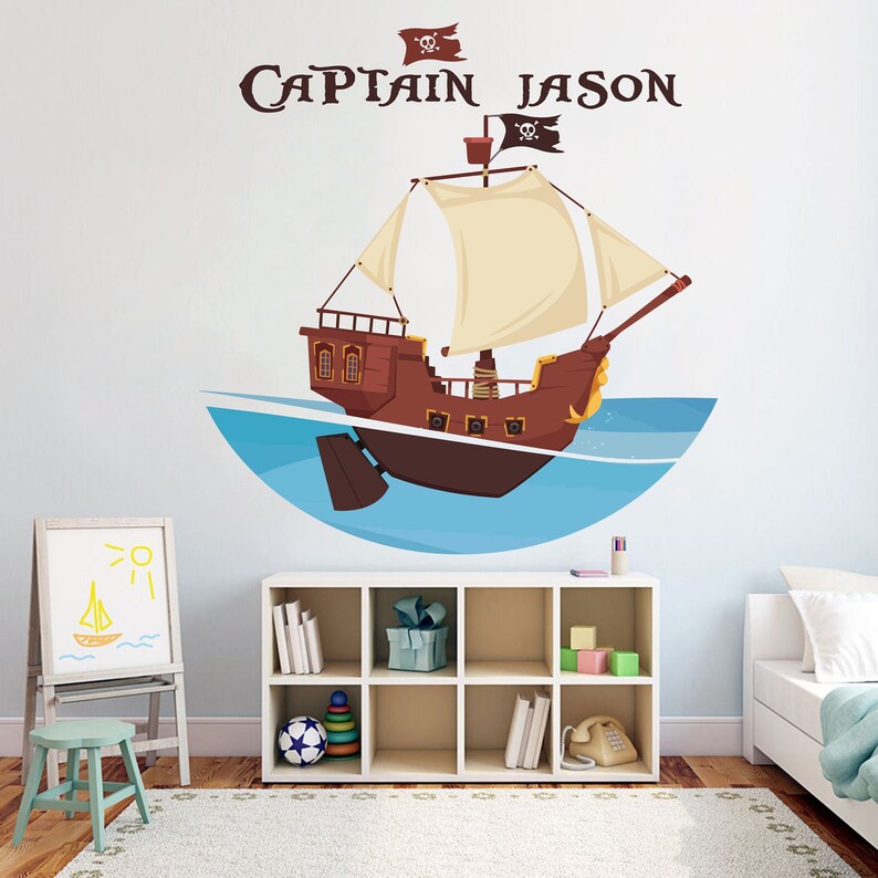Personalized Ship Wall Decal Pirate Wall Vinyl Decal Sail - Etsy
