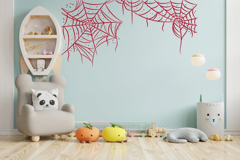 Spider Web Wall Decal Halloween Funny Scary Vinyl Art Decor - Etsy